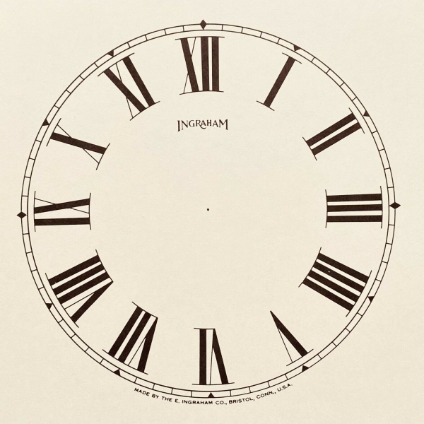 Roman Clock Dial Face - Strong Card Paper - 170mm Ivory - Dans Clock Shop