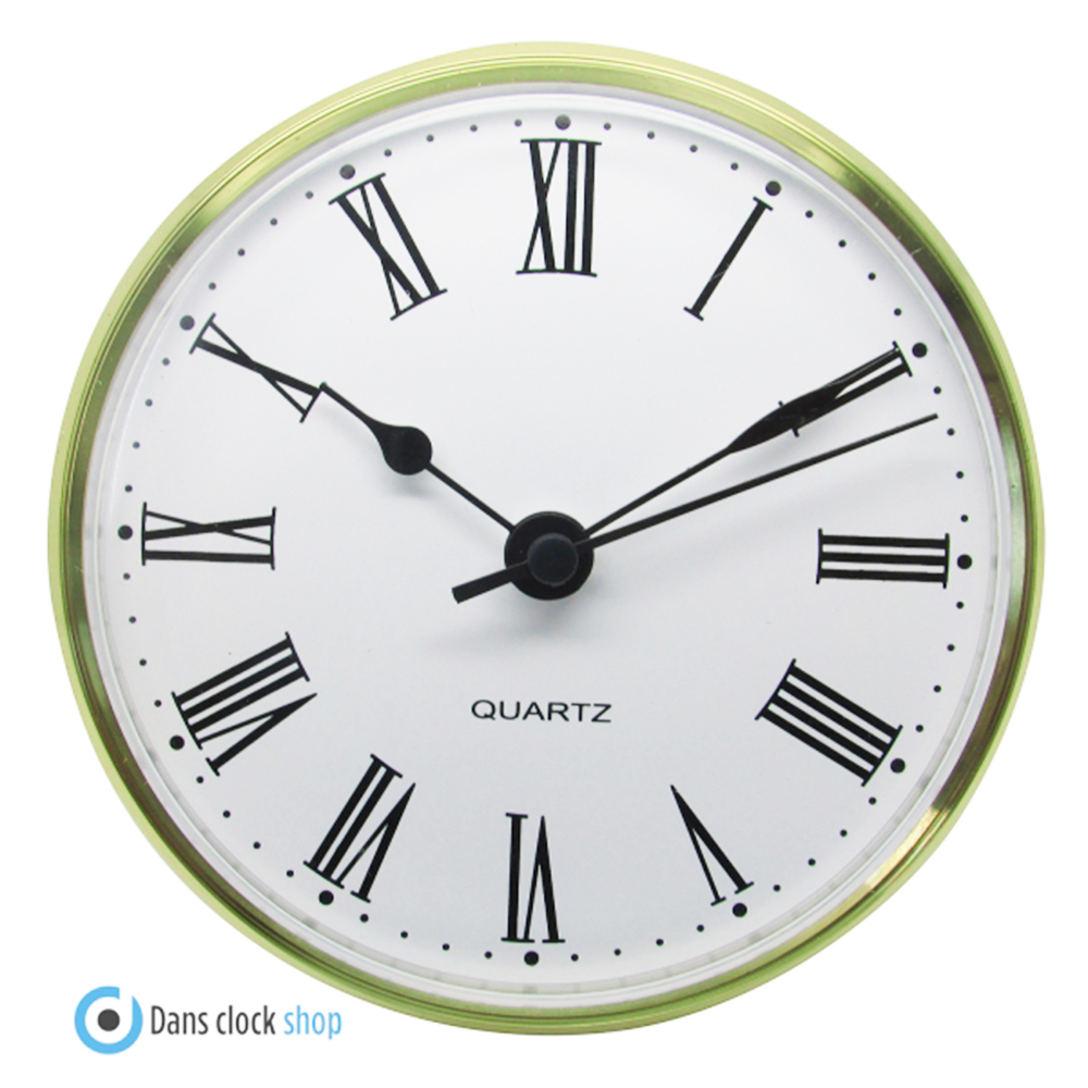 100mm Quartz Gold Bezel Clock Inserts Roman Numbers Metal Clip Fit ...