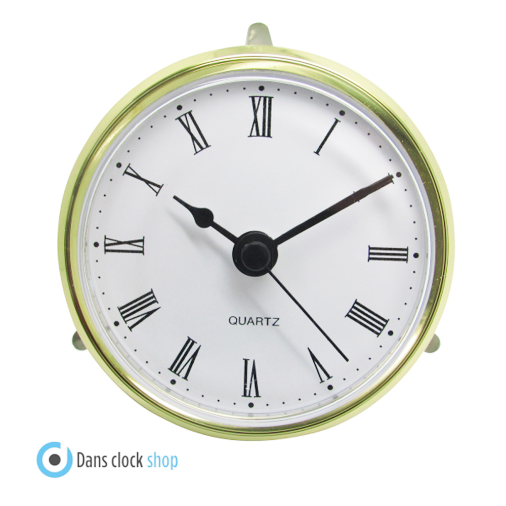 65mm Quartz Gold Bezel Clock Inserts Roman Numbers Metal Clip Fit ...