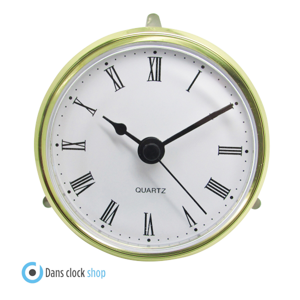 85mm Quartz Gold Bezel Clock Inserts Roman Numbers Metal Clip Fit ...