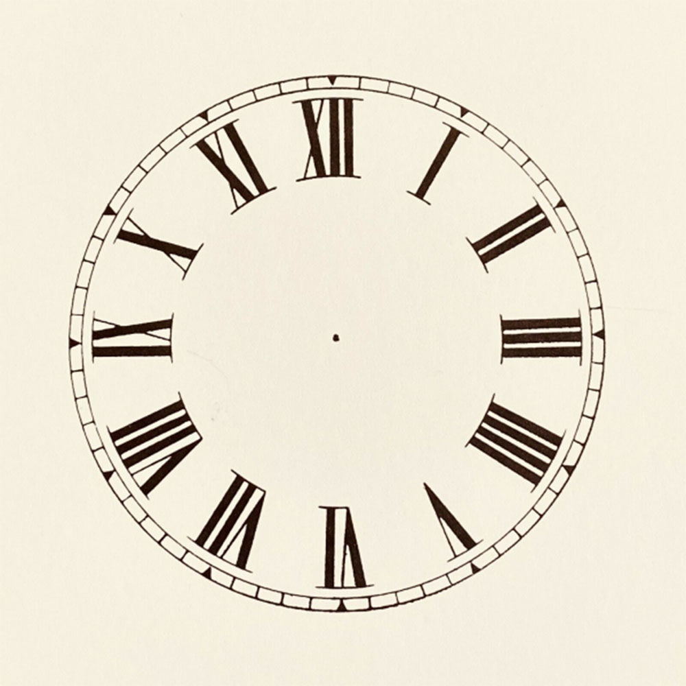 Roman Clock Dial Face - Strong Card Paper - 113mm Ivory - Dans Clock Shop